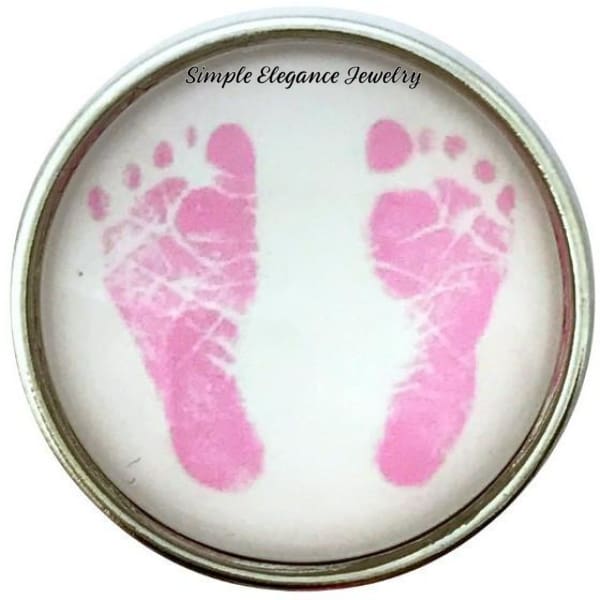 Simple Elegance Jewelry - Pink Girls Baby Feet Snap 20mm for Snap Jewelry